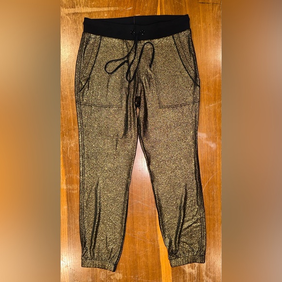 eva varro | Pants & Jumpsuits | Eva Varro Black And Gold Joggers Gold ...